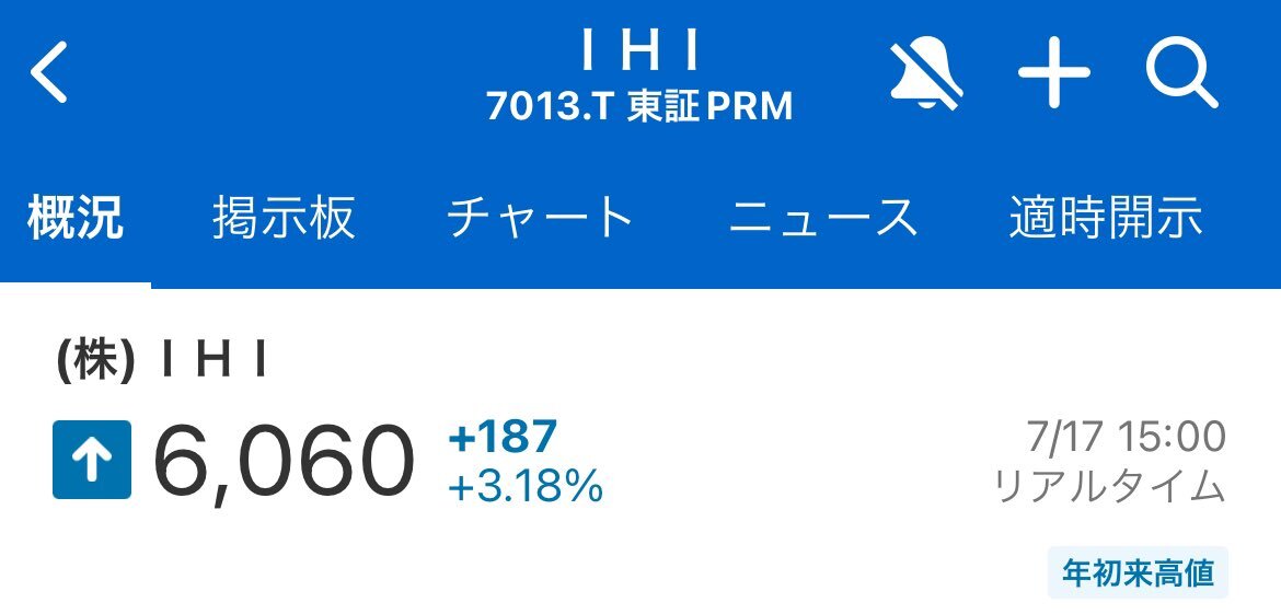 (株)IHI【7013】：株つぶやき - Yahoo!ファイナンス